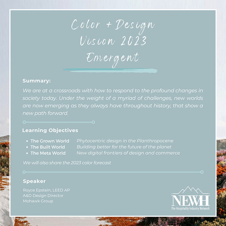 Rocky Mountain NEWH CEU Color and Design Vision 2023: Emergent - NEWH